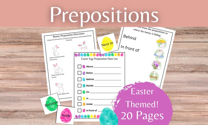 Easter Egg and Bunny Preposition Unit English Language Art Literacy ...