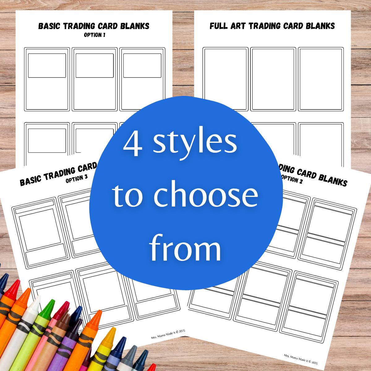 Blank Trading Card Game Template: Art Project Printable (digital ...