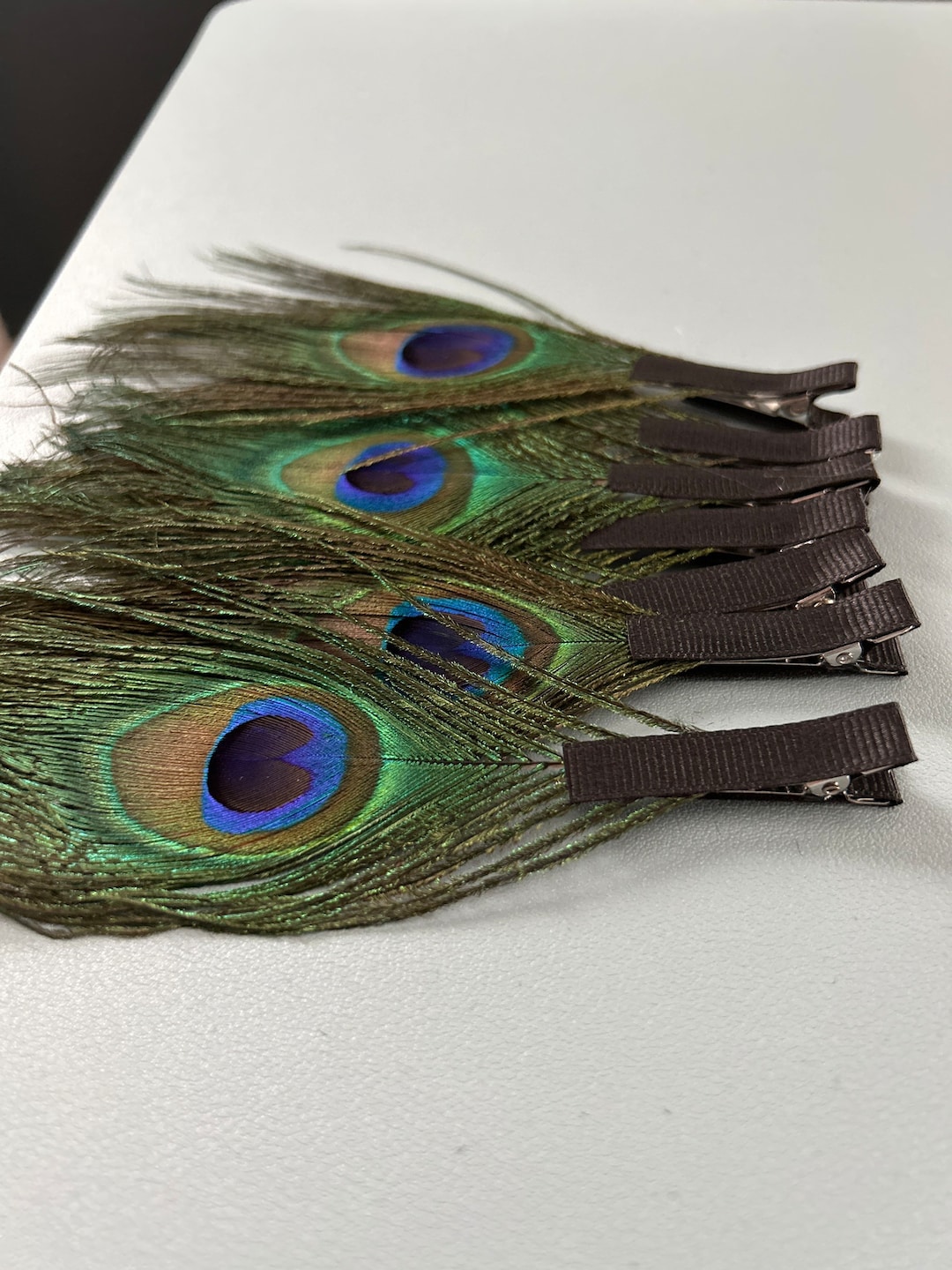 Peacock Feather Hair Clip - Bridesmaid Hair Accessories - Bridal Party ...