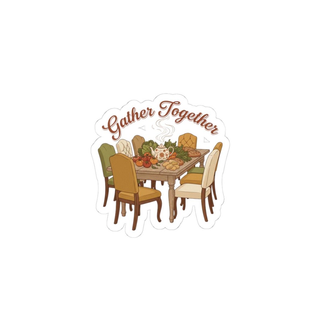 Gather Together Kiss-cut Stickers | Cozy Kitchen, Retro Hospitality - Etsy