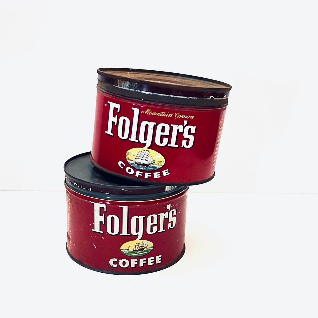 Vintage Folger's 1 Ib Coffee Cans Tin Key Wind Lot of 2 - Etsy