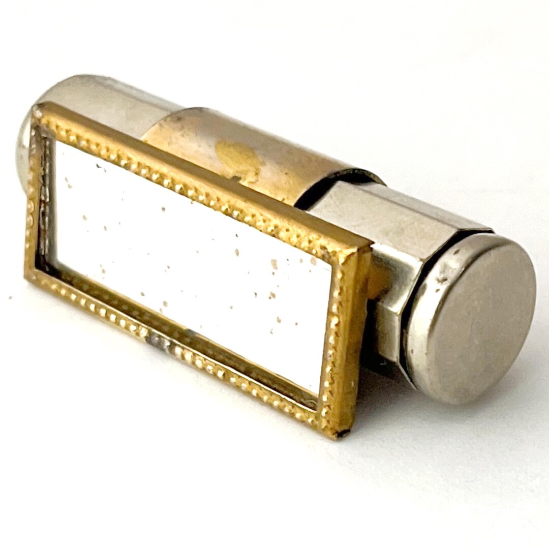 Lipstick Tube W Case Holder Mirror Metal Vintage Martex - Etsy