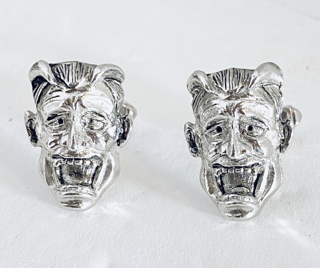 Vintage Anson Demon Devil Cuff Links Silverstone Metal - Etsy