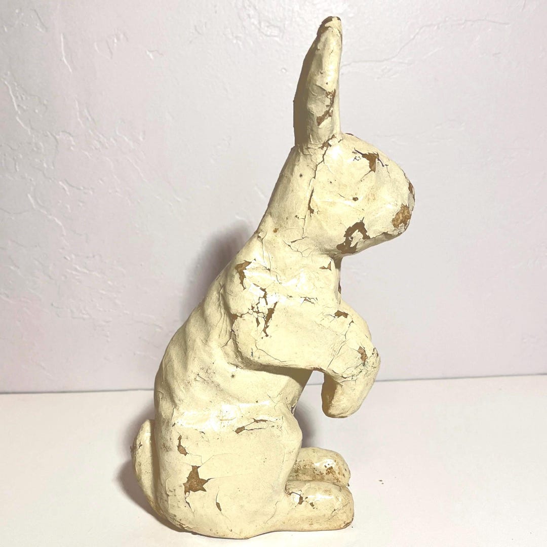 Vintage Paper Mache EASTER Bunny Rabbit 12” Chippy Paint - Etsy