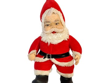RARE Vintage Rushton Rubber Face Santa, Made in Japan, Golden Plush ...