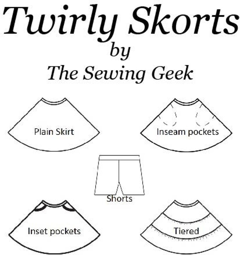 Twirly Skorts Sewing Pattern Girl's Skort Pattern PDF. - Etsy