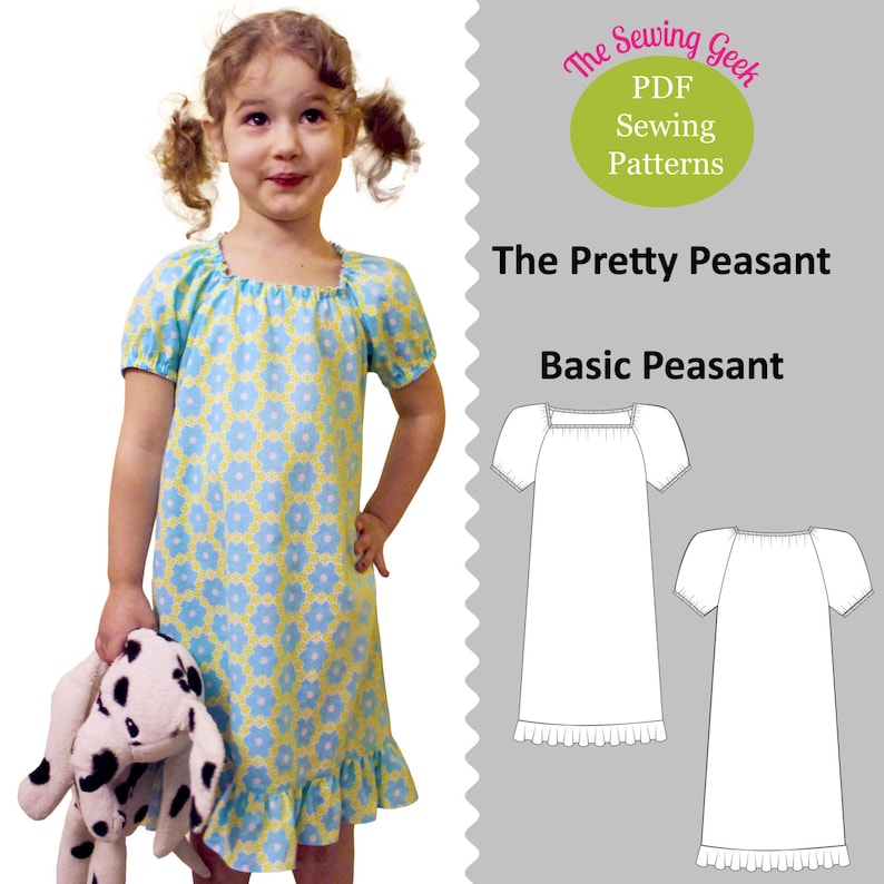 The Pretty Peasant Children's Sewing Pattern - Peasant Dress - Peasant ...