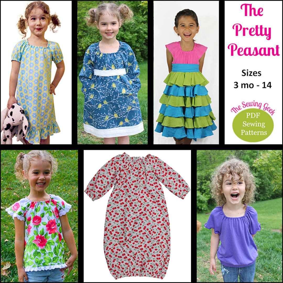 The Pretty Peasant Children's Sewing Pattern - Peasant Dress - Peasant ...