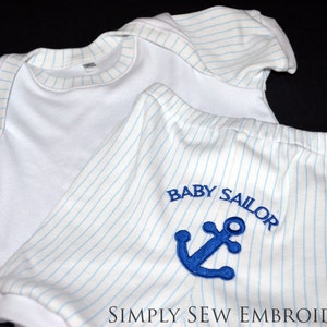 Mini Anchor -- Boy or Girl Embroidery Design Machine Applique No. 033 ...