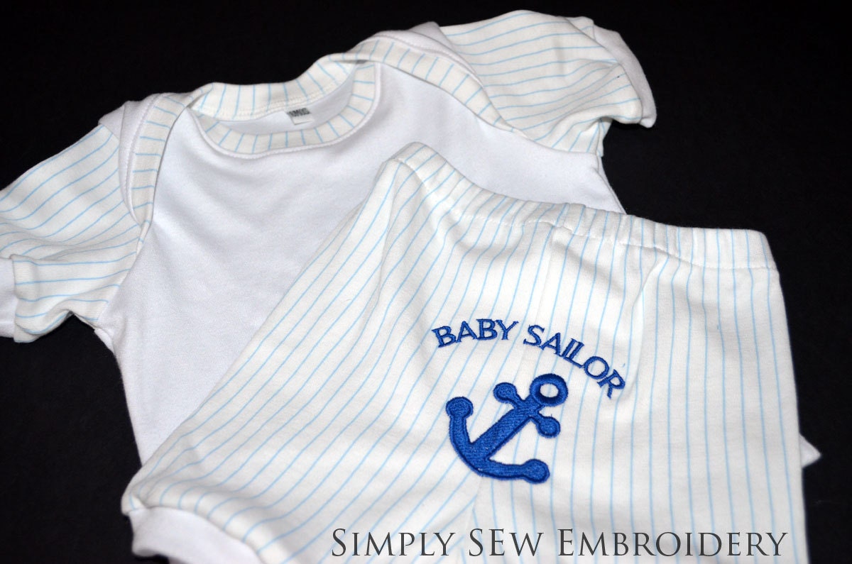 Mini Anchor Boy or Girl Embroidery Design Machine Applique | Etsy
