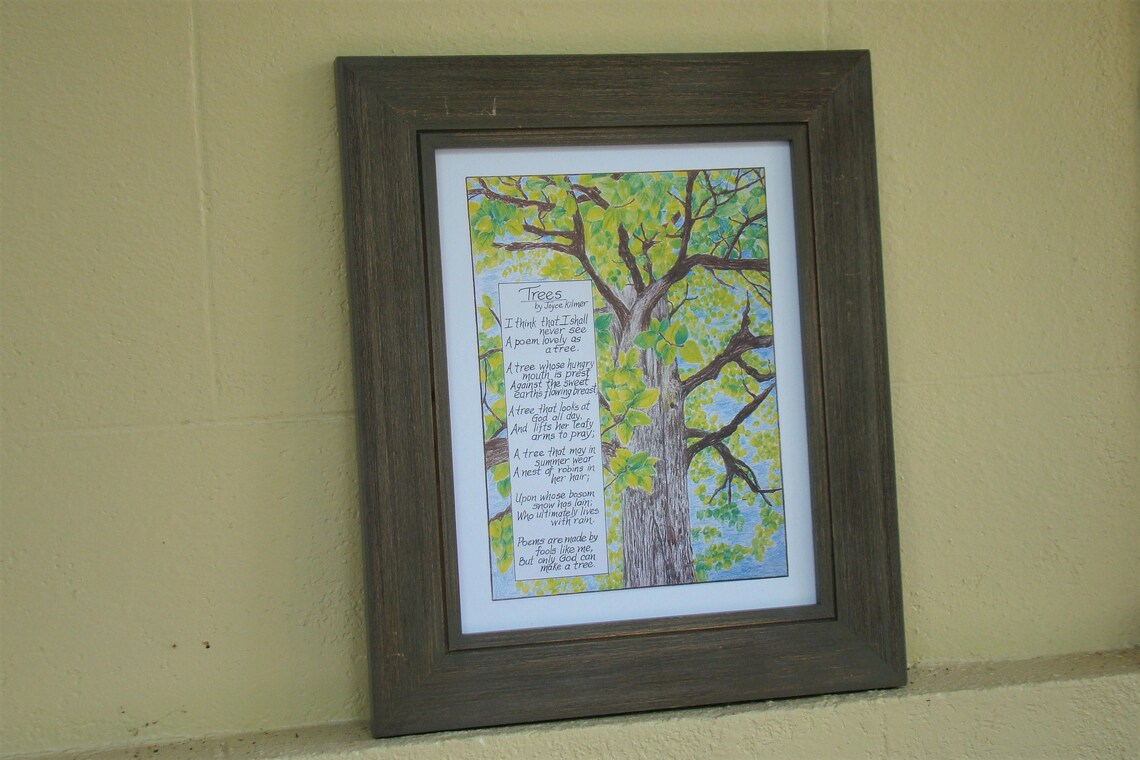 Trees Poem Art Print/ Trees by Joyce Kilmer Art/ 11 X 14 Wall | Etsy UK