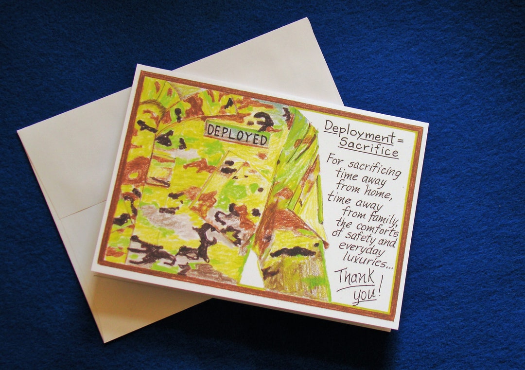 Military Appreciation Card/deployment Card/ Camouflage Uniform Card - Etsy
