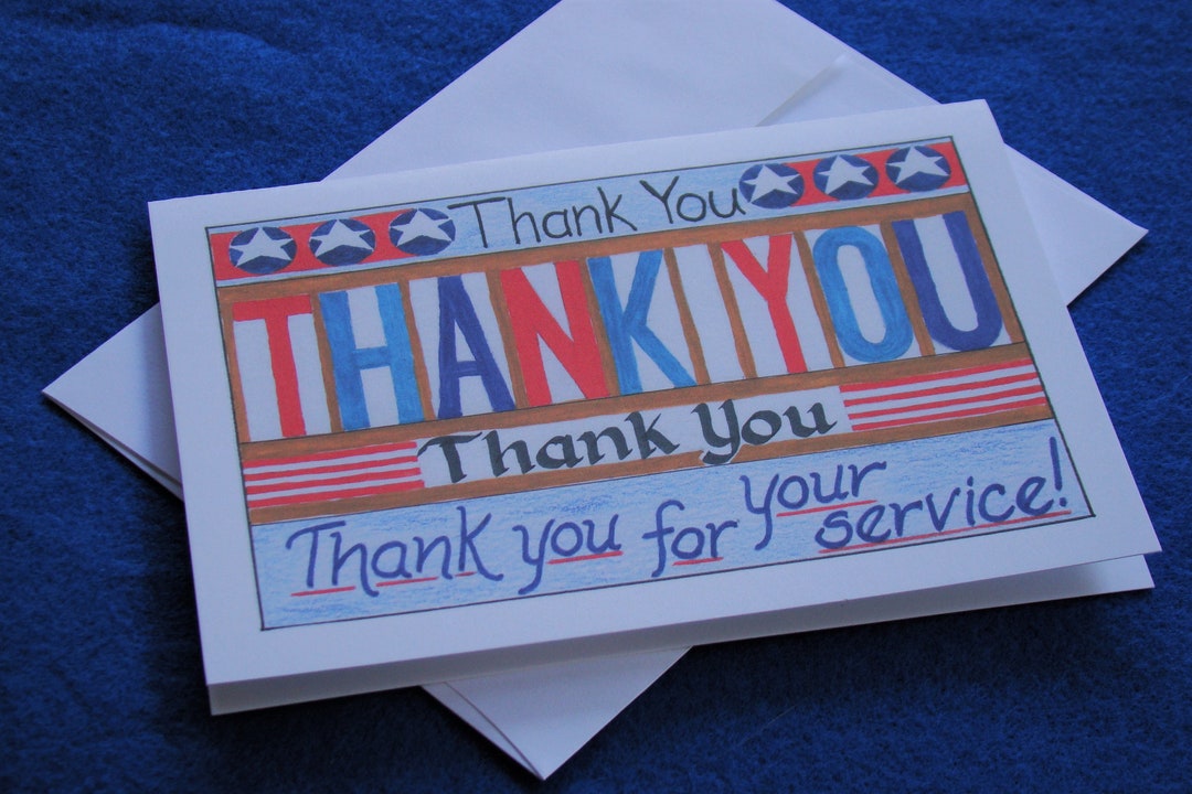 Military Appreciation Card/thank You for Your Service/5x7 Card - Etsy