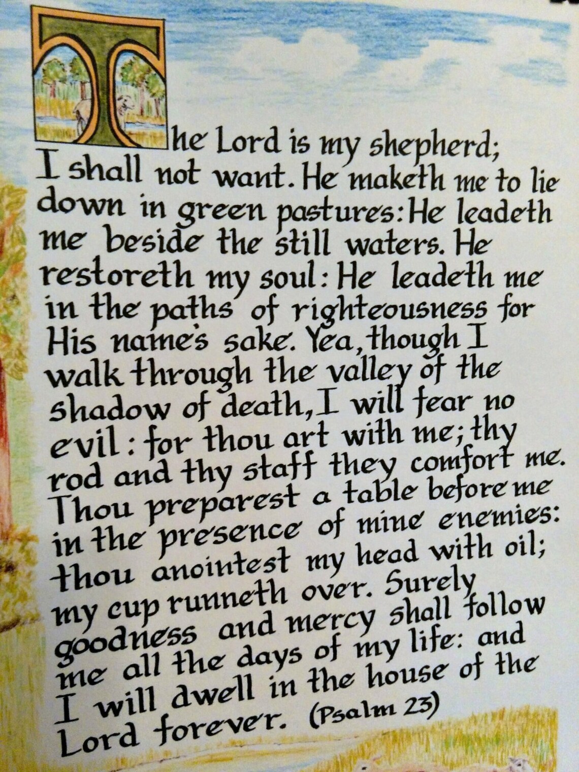 Der Twenty-Third Psalm Art Print/Psalm 23 print/Der Herr ist - Etsy.de