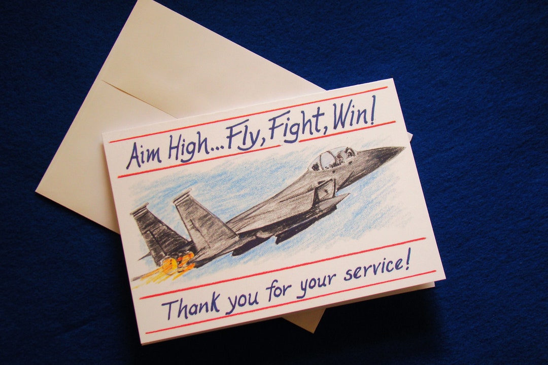 Air Force Fighter Jet Card, Military Appreciation Thank You - Etsy