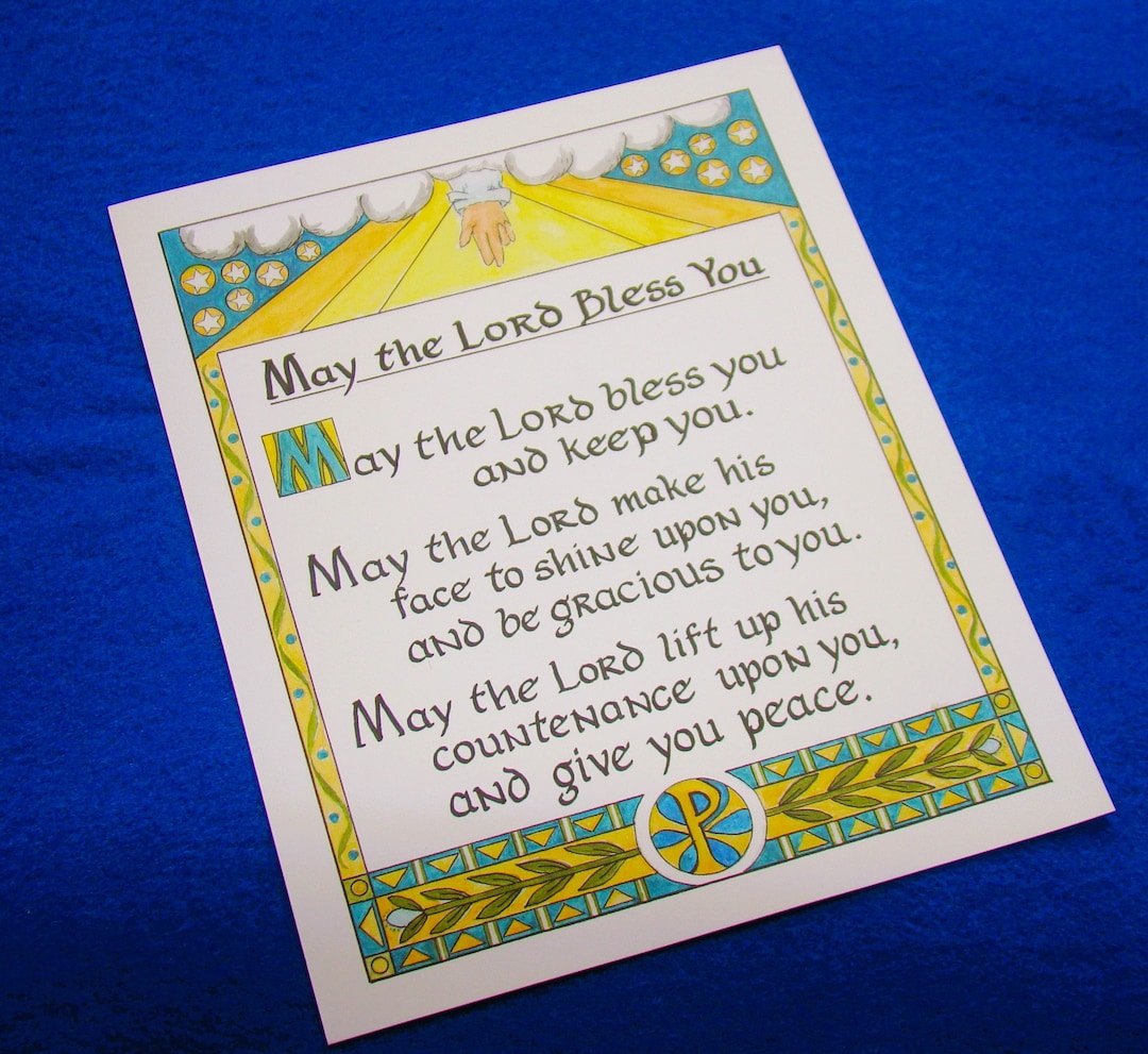 Christian Blessing Art Print, Religious Wall Decor (8x10) - Etsy