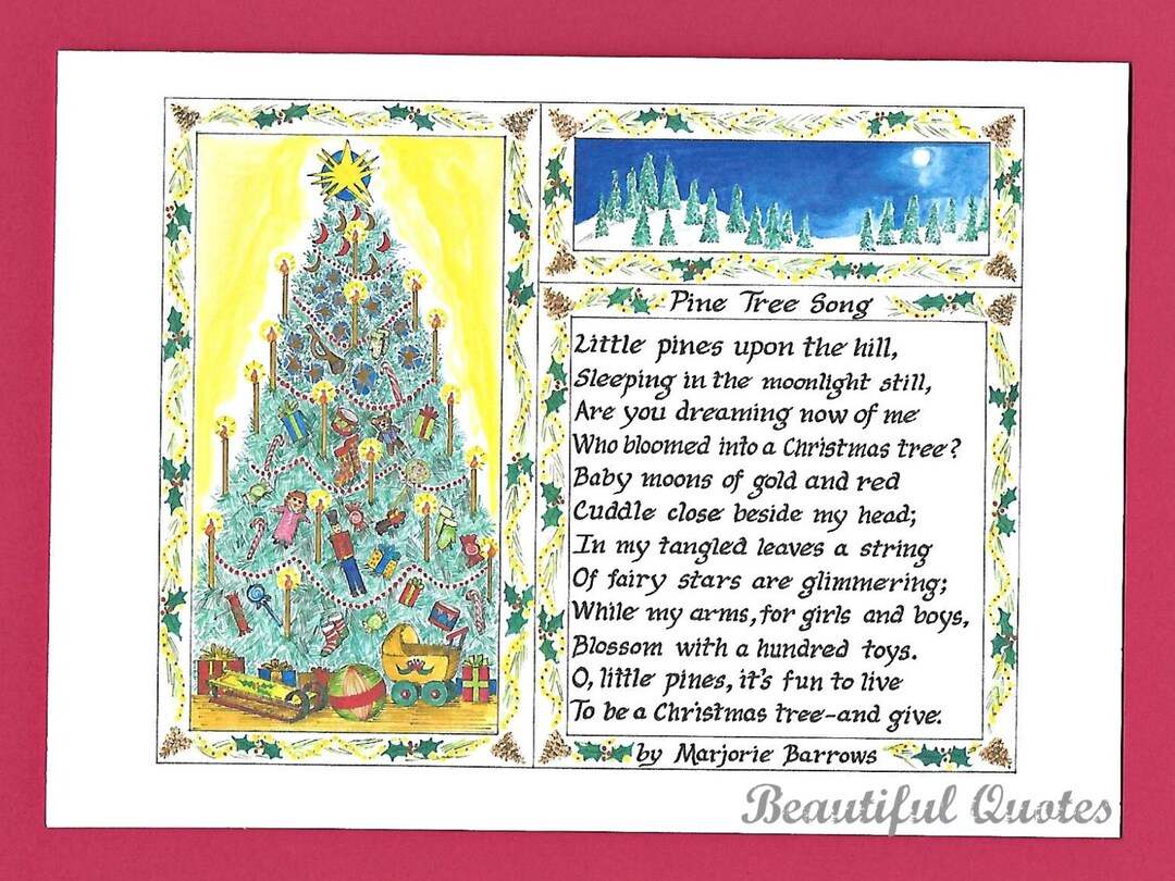 Pine Tree Poem Christmas Card (5x7) - Etsy