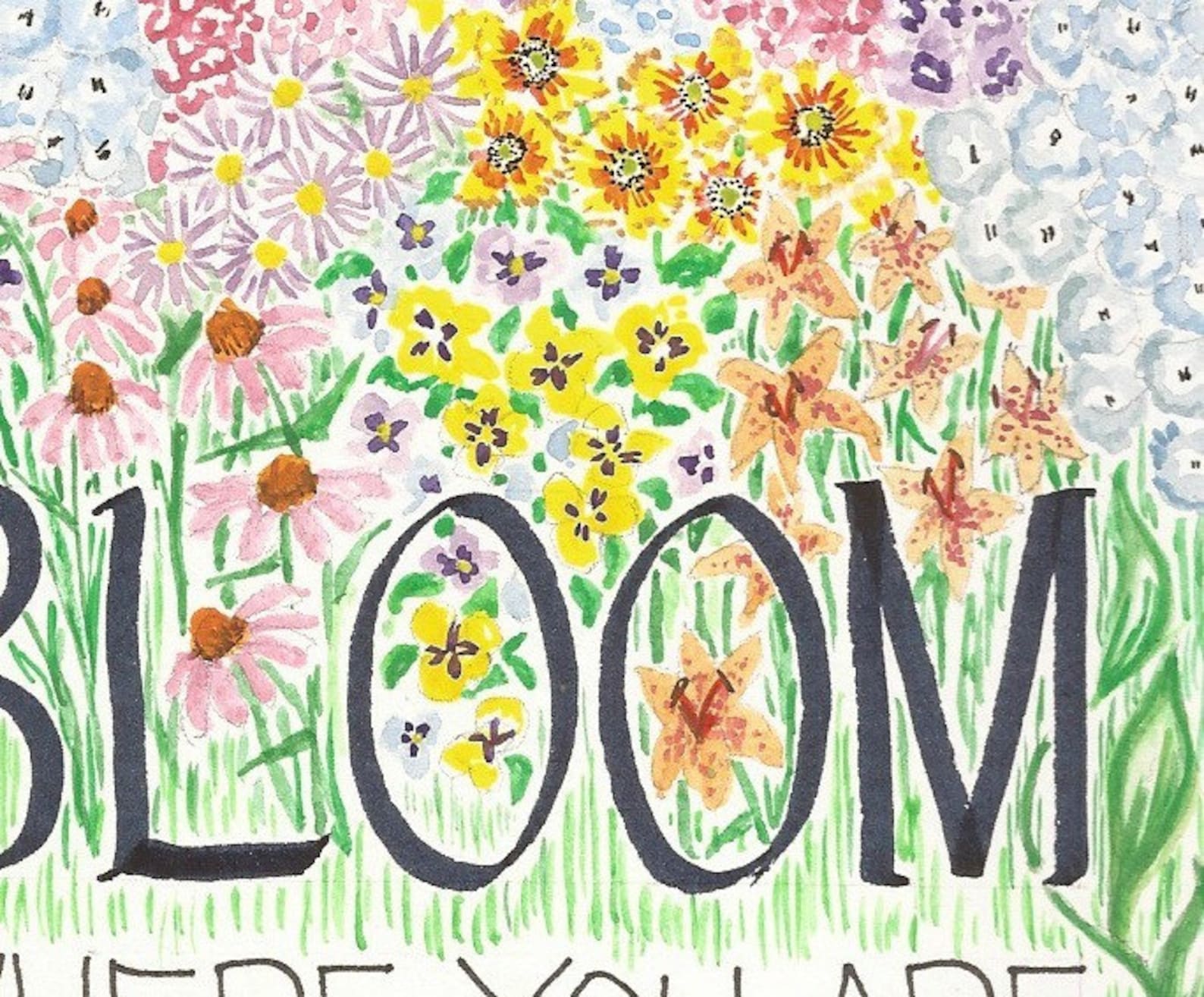 Bloom Where You are Planted Quote Art Print//5 X 7 Art Print// | Etsy