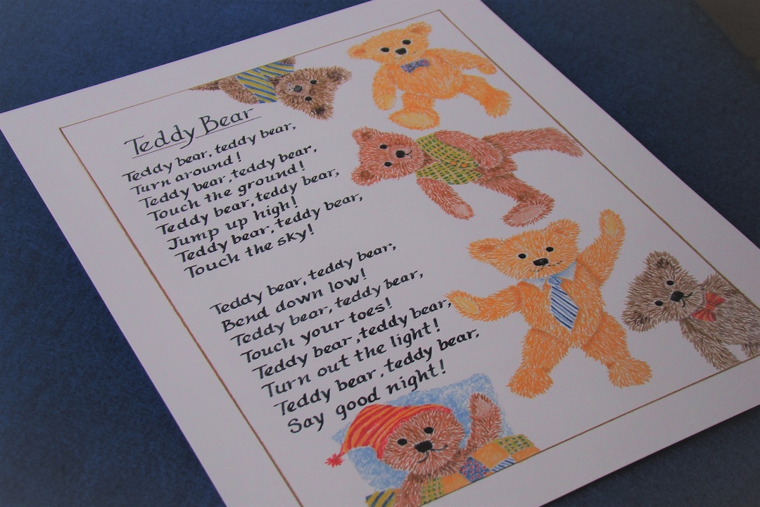 Teddy Bear, Teddy Bear/ Children's Poem Print/11 X 14 Print/teddy Bear ...
