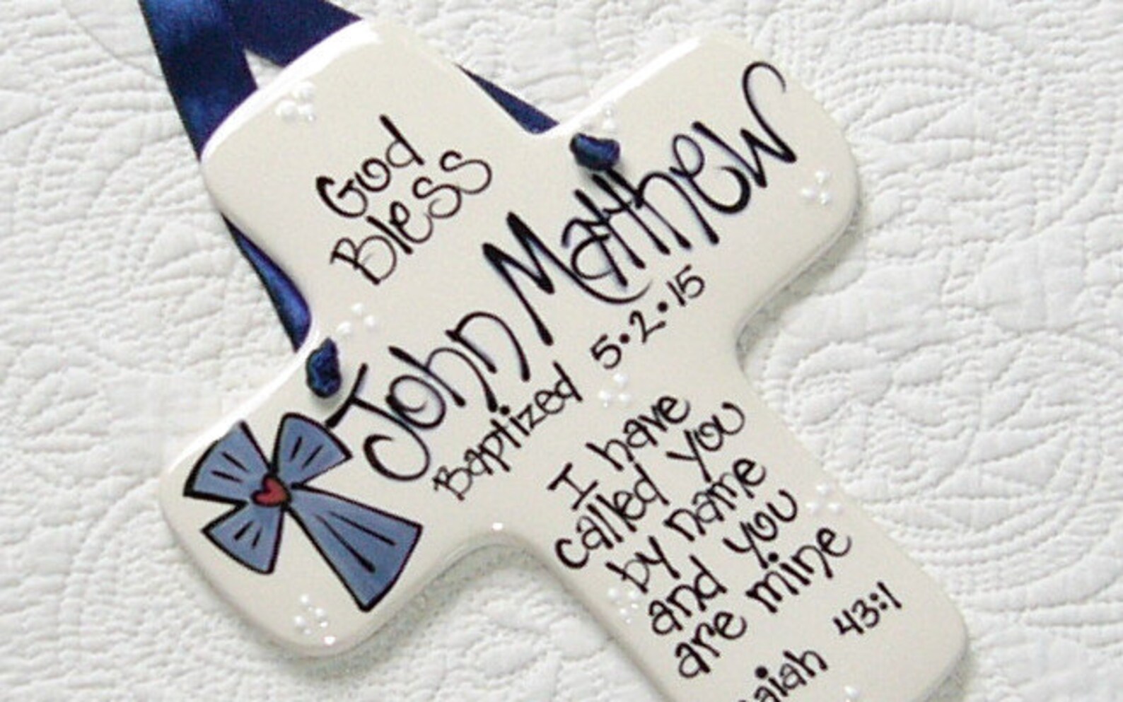 Personalized Baptism Cross for Boys 'I Have Called You by - Etsy