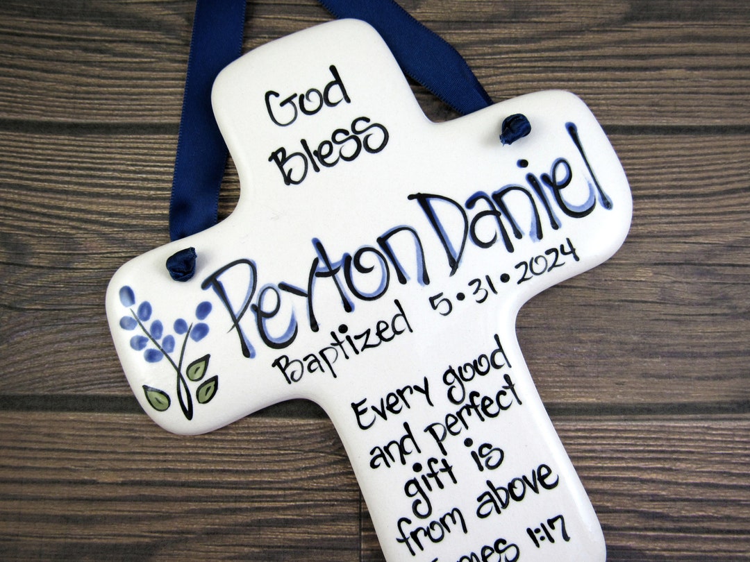 Personalized Baptism Cross for Boys 'every Good and Perfect Gift is ...