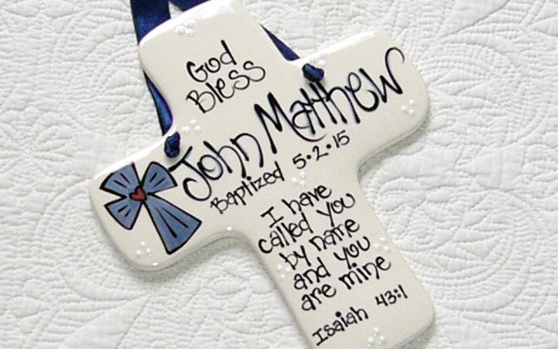 Personalized Baptism Cross for Boys 'I Have Called You by - Etsy