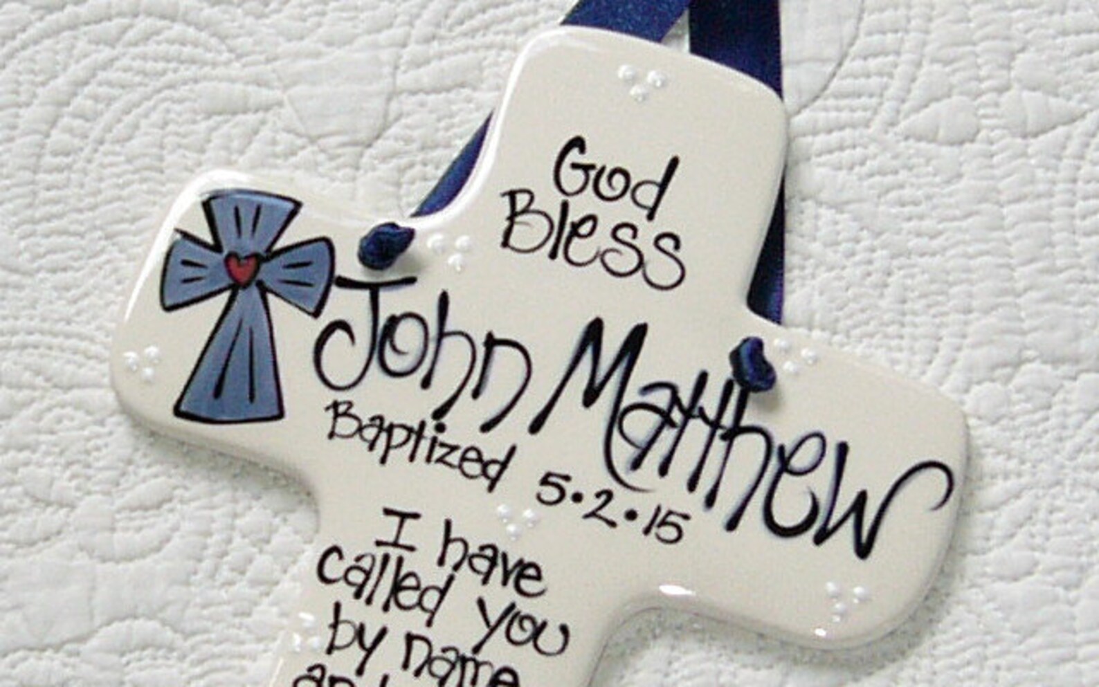Personalized Baptism Cross for Boys 'I Have Called You by - Etsy