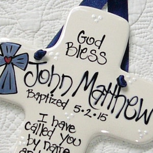 Personalized Baptism Cross for Boys 'I Have Called You by Name and You ...