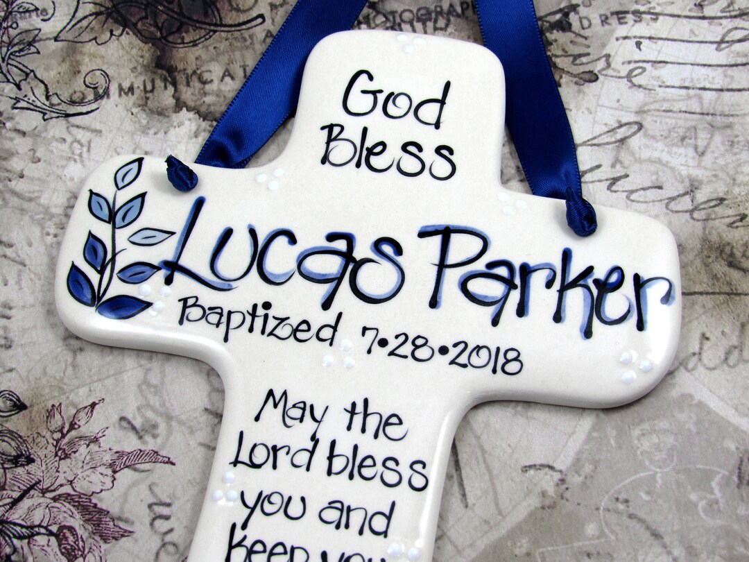 Personalized Baptism Cross for Boys 'may the Lord Bless You and Keep ...