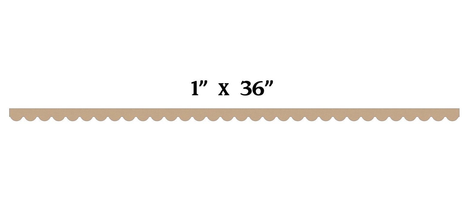 Pack of 3 Scalloped Molding Trim, Pack of 1" X 36" Inch Unfinished, 1/4 ...