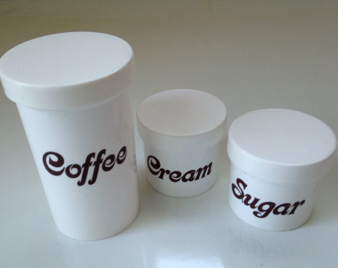 Vintage Coffee, Cream and Sugar Plastic Canisters, Travel, Camping - Etsy