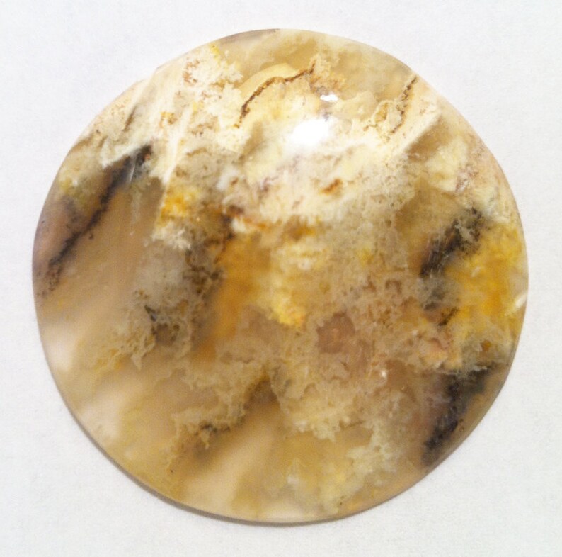 Graveyard Point Plume Agate 38x5.6mm Round Cabochon - Etsy