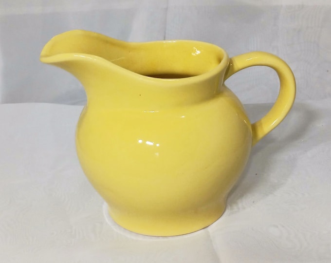 Vintage Yellow Ball Shape Ceramic Water Pitcher, Vintage 32 Oz Pottery ...
