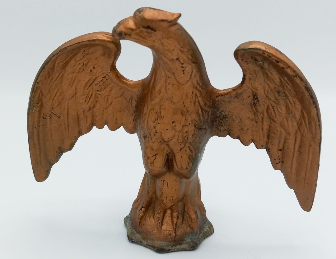 Vintage Copper Eagle Flag Pole Topper or Hanging Lamp Finial Small ...