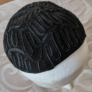 Vintage Black Yarmulke, Kippa, Skull Cap - 1950s Millinery, Snug ...