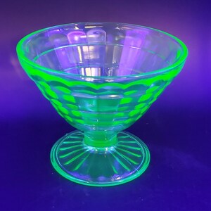 Set of 6 Uranium Green Sherbet Glasses, Anchor Hocking Green Block ...