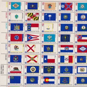 Bicentennial 1976 13 Cent State Flags Stamps - Pane of 50 - 1976 Unused ...