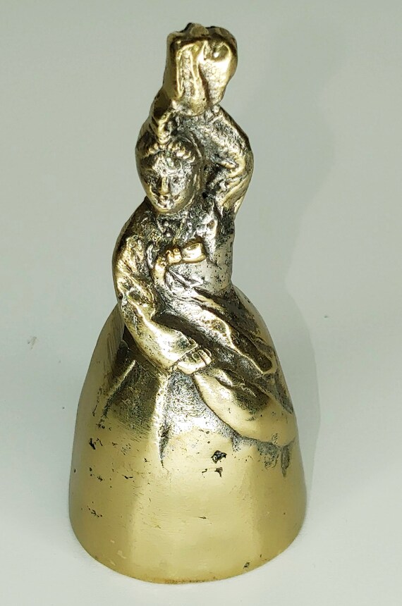 Vintage Brass Lady Bell Small Table Bell Lady With Basket | Etsy