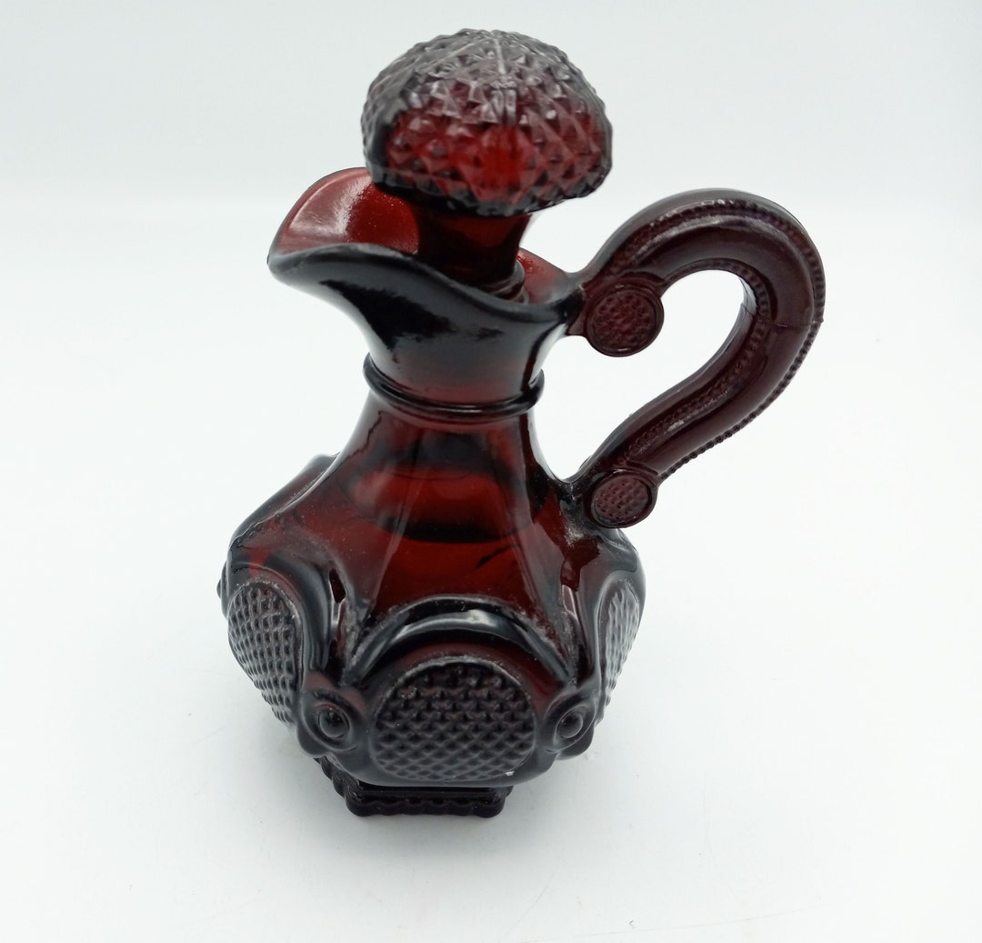 Avon Ruby Red Cape Cod Cruet With Bath Oil - Avon 1876 Cape Cod Cruet ...