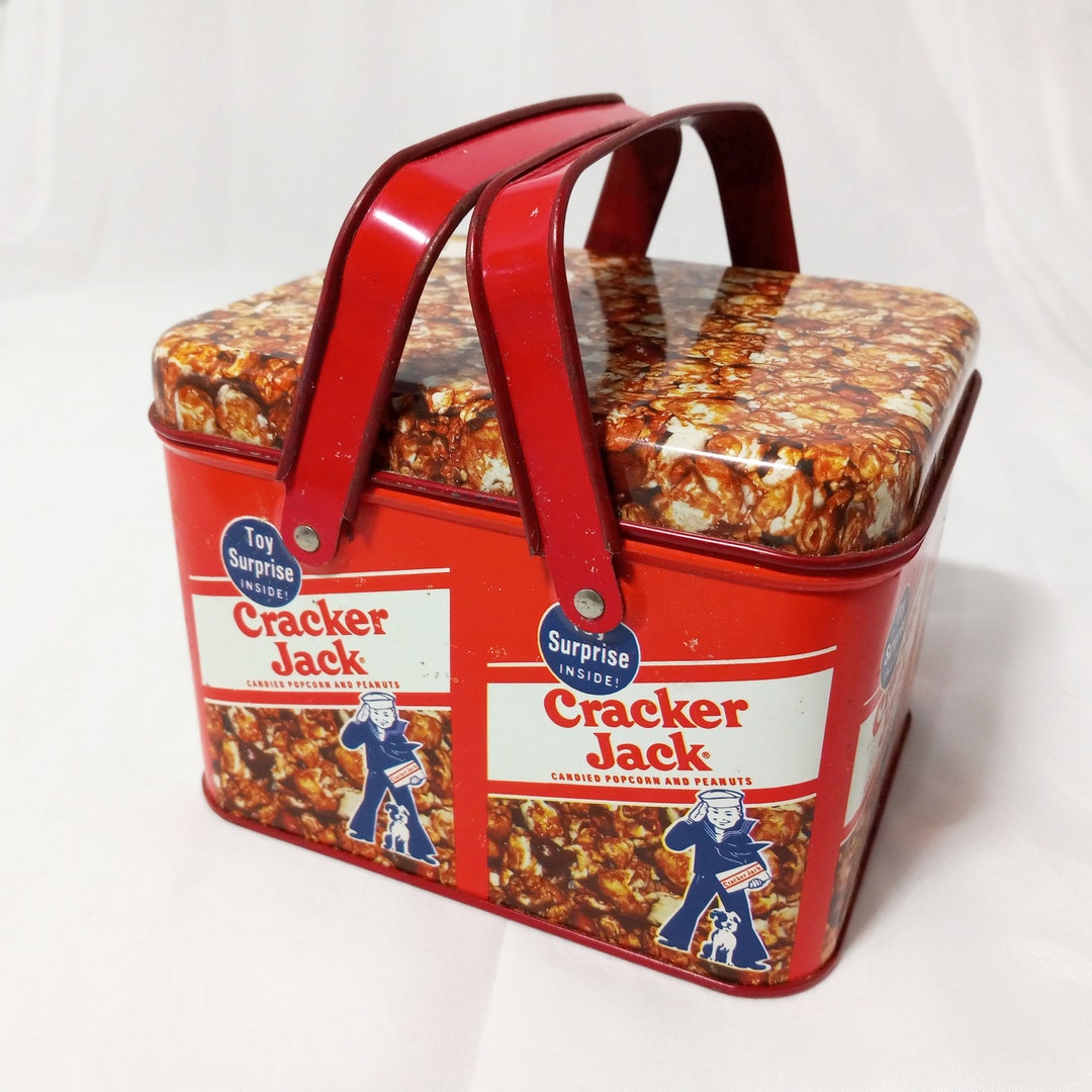 Cracker Jack Lunch Box Tin, Cracker Jacks Toy Inside Tin Folding ...