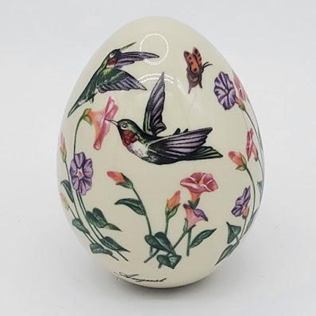 Lenox Porcelain August Egg: Hummingbirds, Butterflies, and Petunias - Etsy
