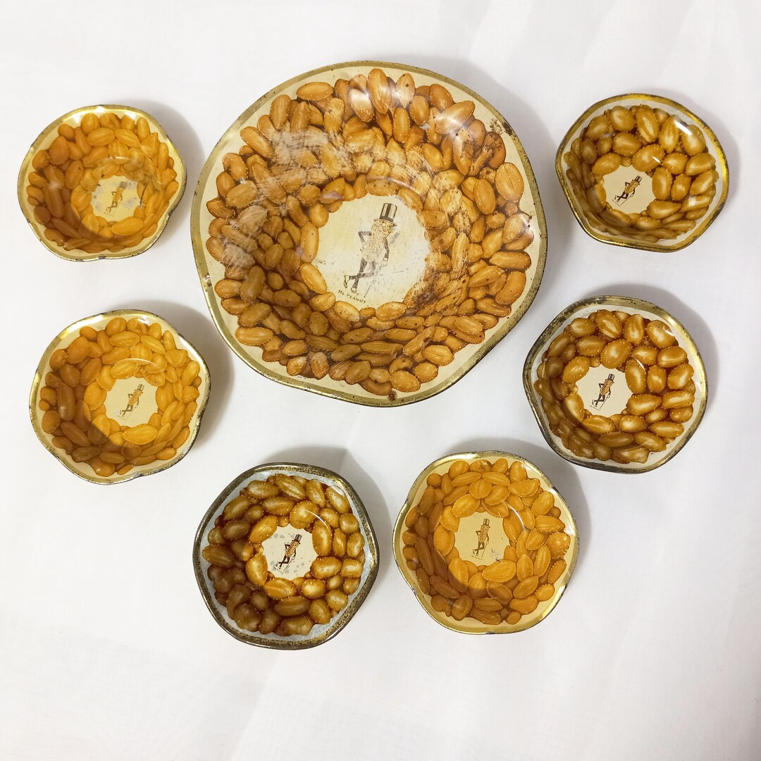Mr. Peanut 7 Piece Serving Set - Peanut Bowl 6 Individual Bowls ...