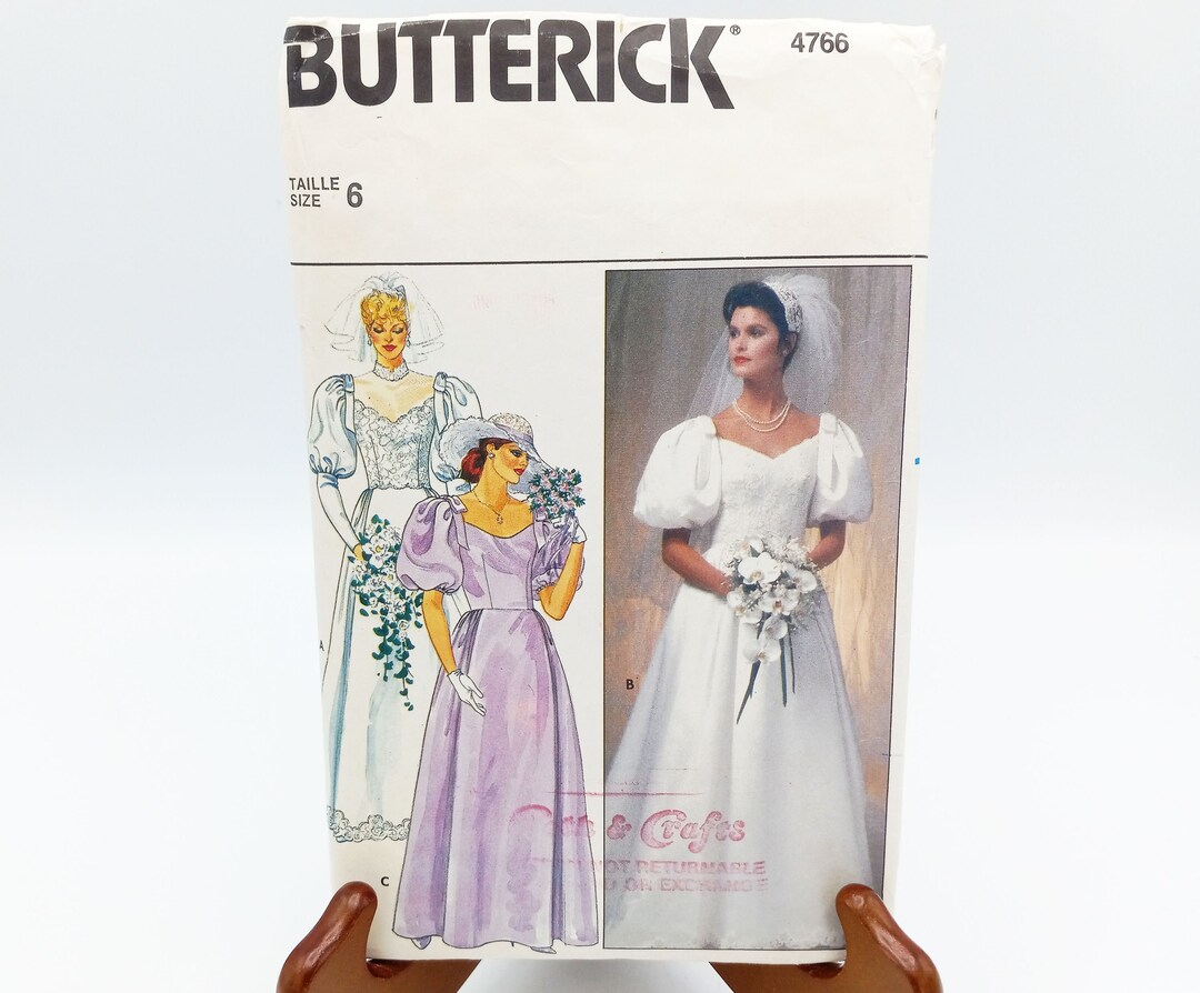 Butterick Wedding Pattern No 4766 Size 6 - Wedding Gown and Attendant's ...