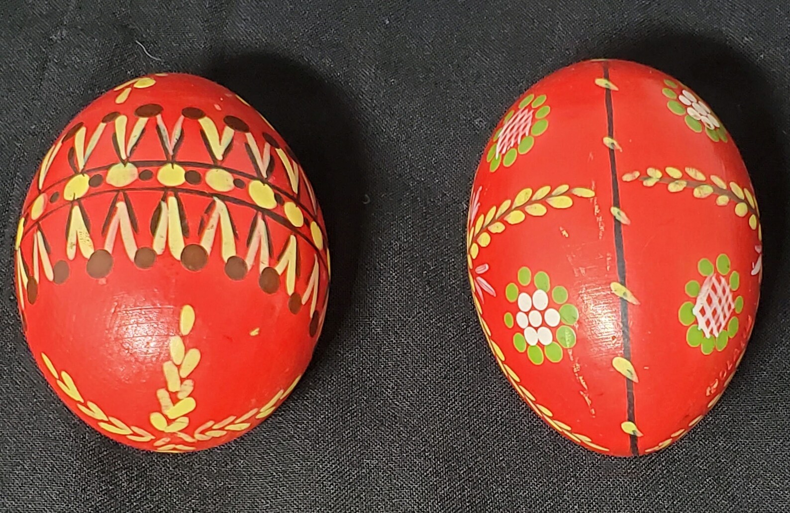Wood Hand Painted Easter Eggs, Eastern European Style Hand Painted Eggs ...