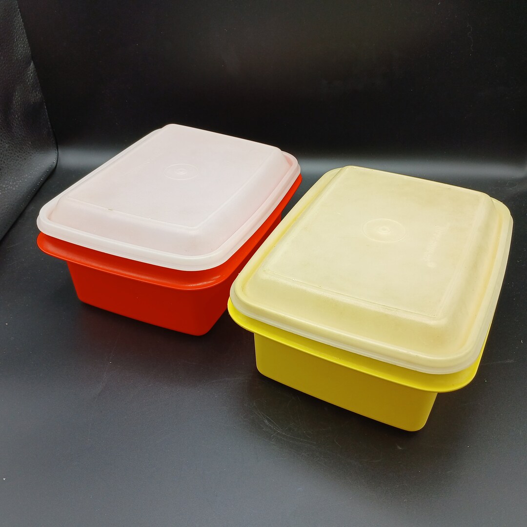 Tupperware Lunch Boxes or Storage Containers, Harvest Gold and Paprika ...