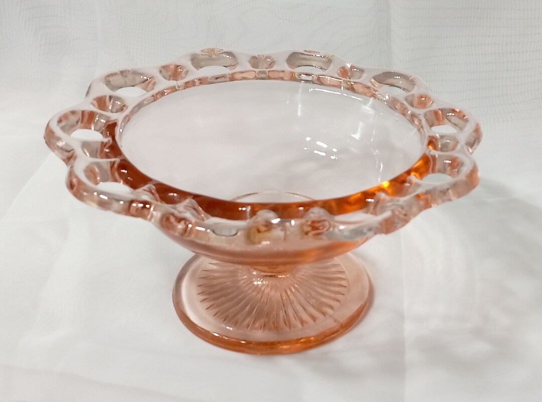 Round Compote "lace Edge Pink" by ANCHOR HOCKING - AKA Old Colony Pink ...