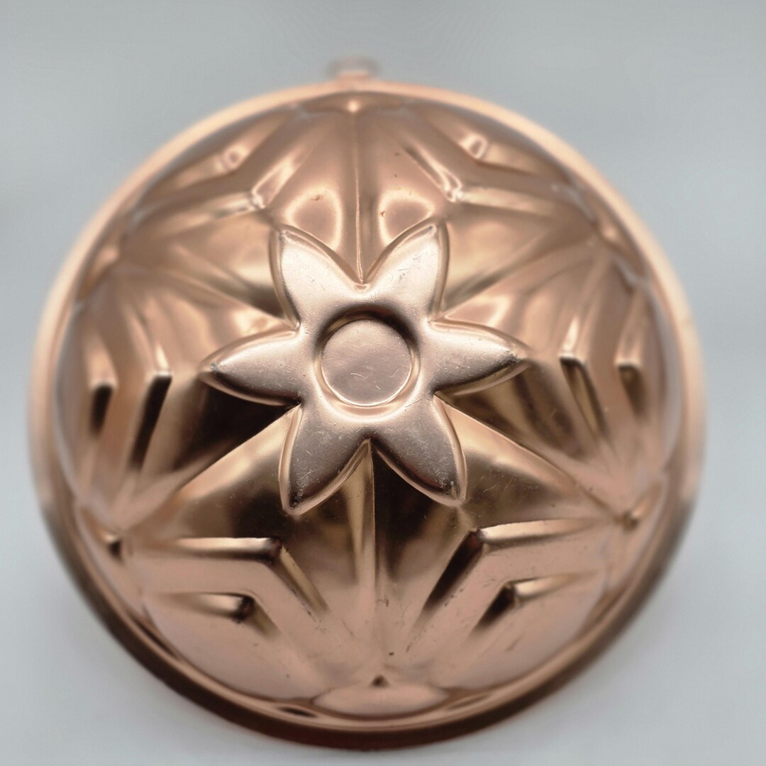 Copper Jello Mold Flower Pattern, Retro Kitchen Gelatin Mold, Vintage ...