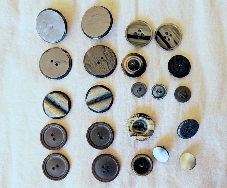 Gray Button Assortment From Tiny to Large, Plain, Patterned, and ...