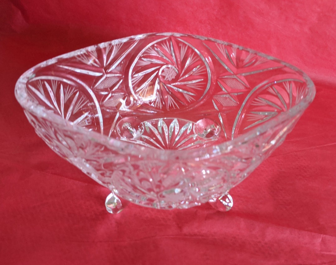 Vintage Lead Crystal Relish Dish, Mid Century or Earlier Glass ...