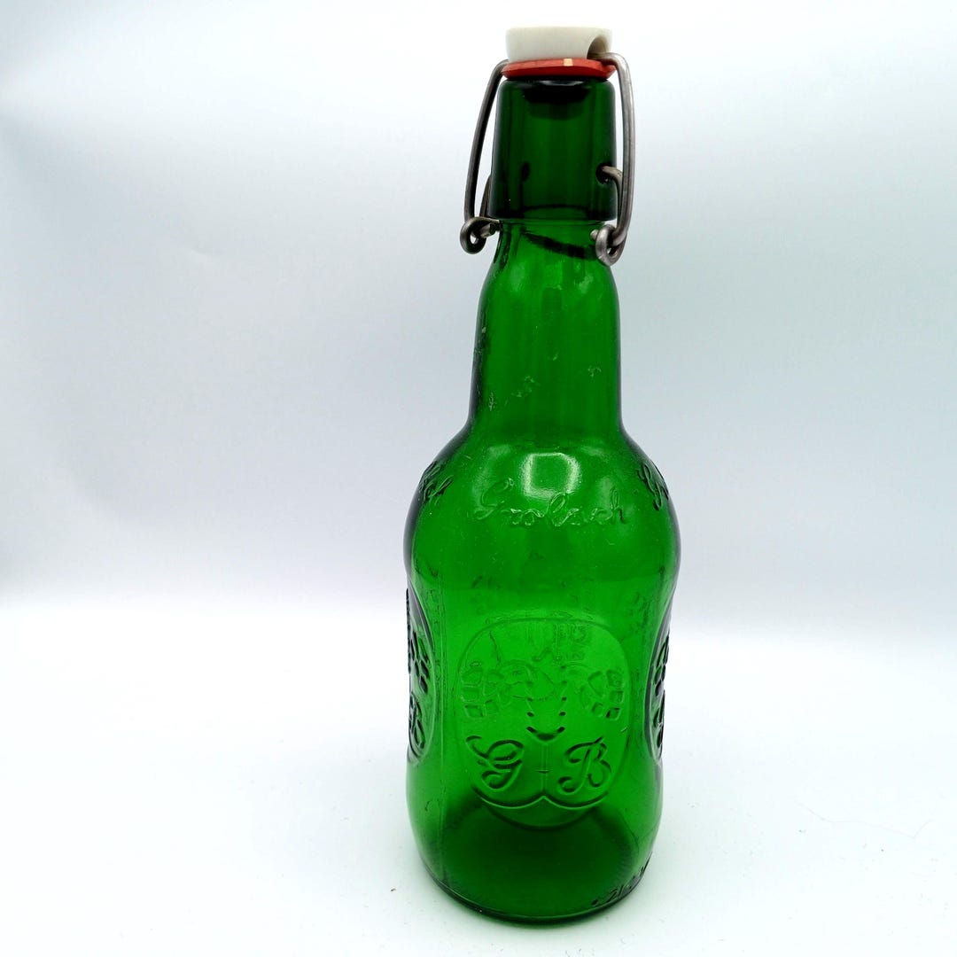 Vintage Green Grolsch Beer Bottle: Embossed 1995 Swing Top Bottle With ...